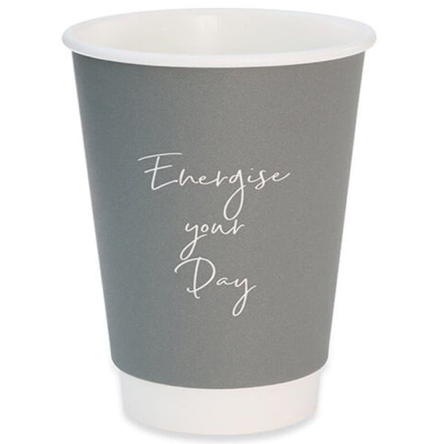 12oz Grey Signature Double Wall Disposable Cups | 500 – A1 Coffee