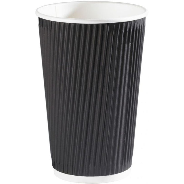 16oz Black Ripple Cups | Pack of 100 | A1 Coffee