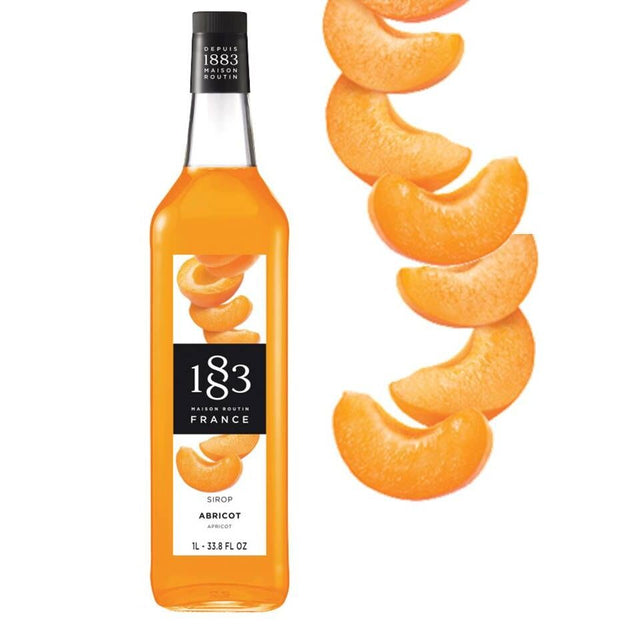 1883 Maison Routin Apricot Syrup | 1 Litre Glass Bottle – A1 Coffee