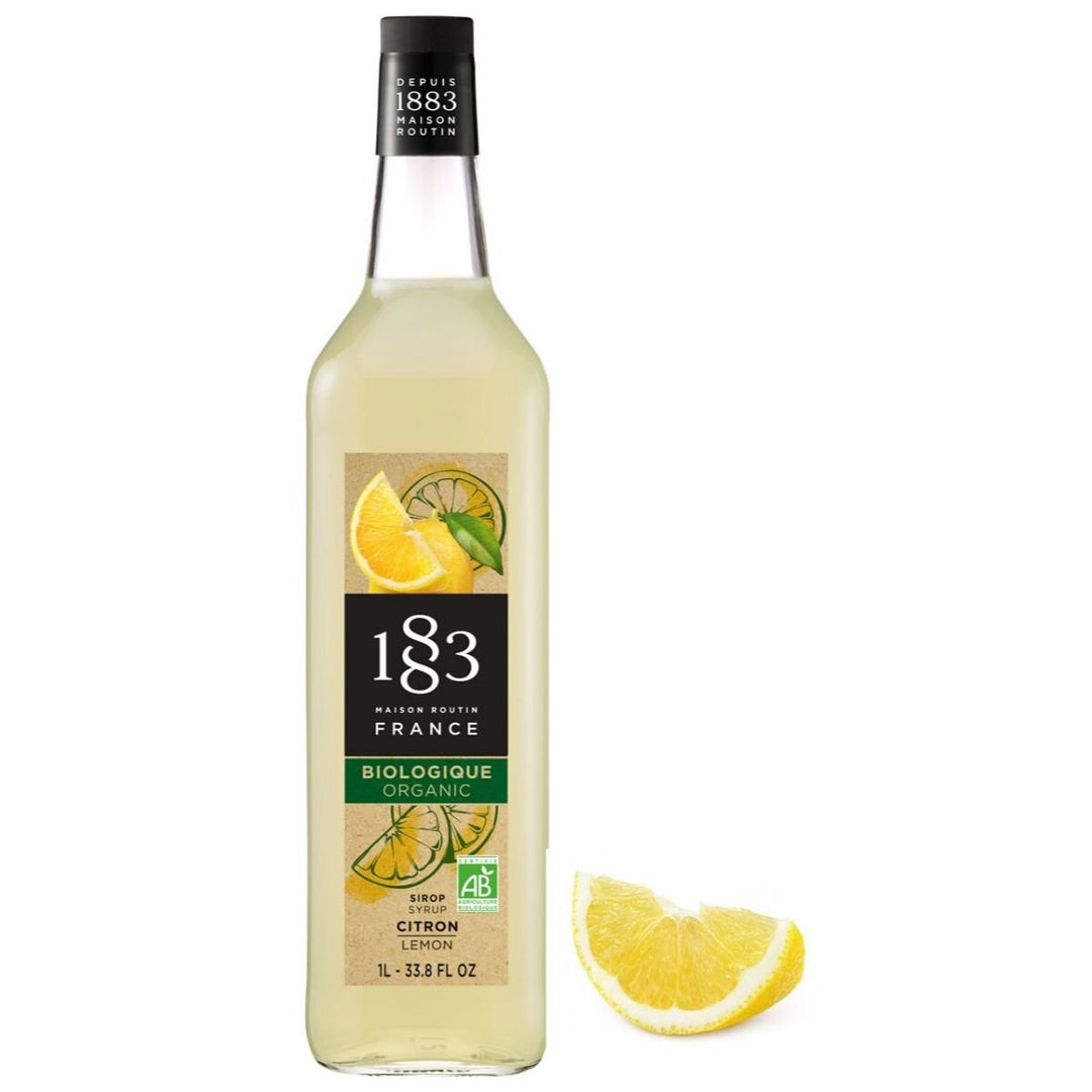 1883 Maison Routin Organic Lemon Flavour Syrup | 1 Litre Glass Bottle ...