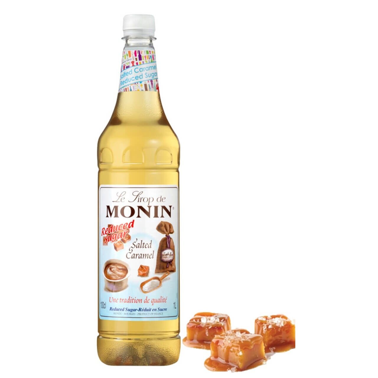 Monin Salted Caramel Reduced Sugar Syrup | 1 Litre Bottle – A1 Coffee