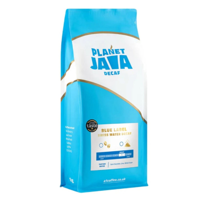 Planet Java Blue Label Swiss Water Decaf 100% Arabica Coffee Beans ...