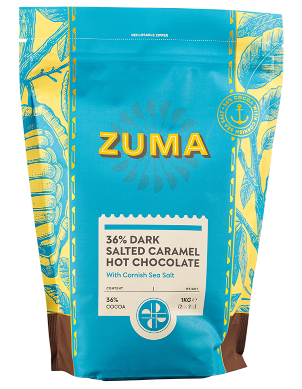 Zuma 36% Cocoa Salted Caramel Hot Chocolate Powder | 1kg Bag – A1 Coffee