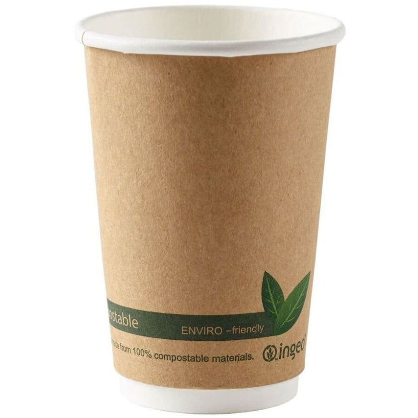 16oz Compostable Double Wall ingeo Coffee Cups | Pack of 100 – A1 Coffee