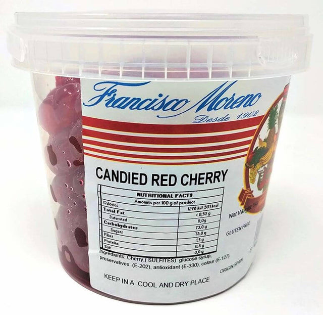 Candied Red Glace Cherries | 1kg Tub | A1 Coffee