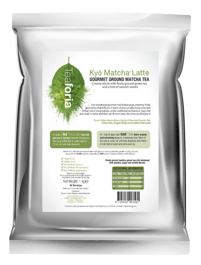 Teaforia Kyo Green Tea Matcha Latte | 1kg Bag – A1 Coffee