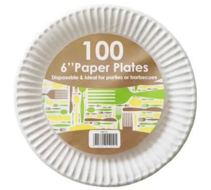 6" Disposable Paper Plates | Pack of 100 – A1 Coffee