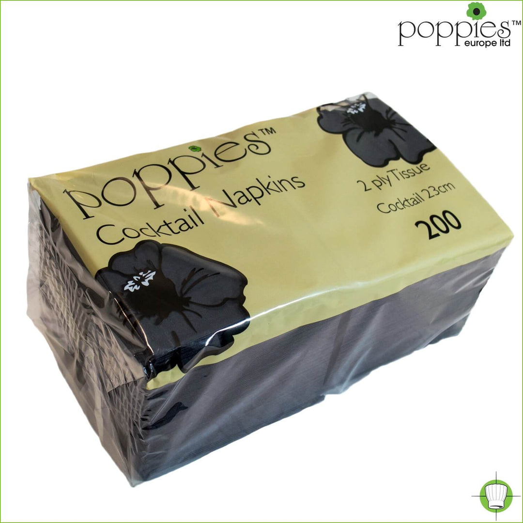 Black Cocktails Napkins | 23 x 23cms | Pack of 200 – A1 Coffee